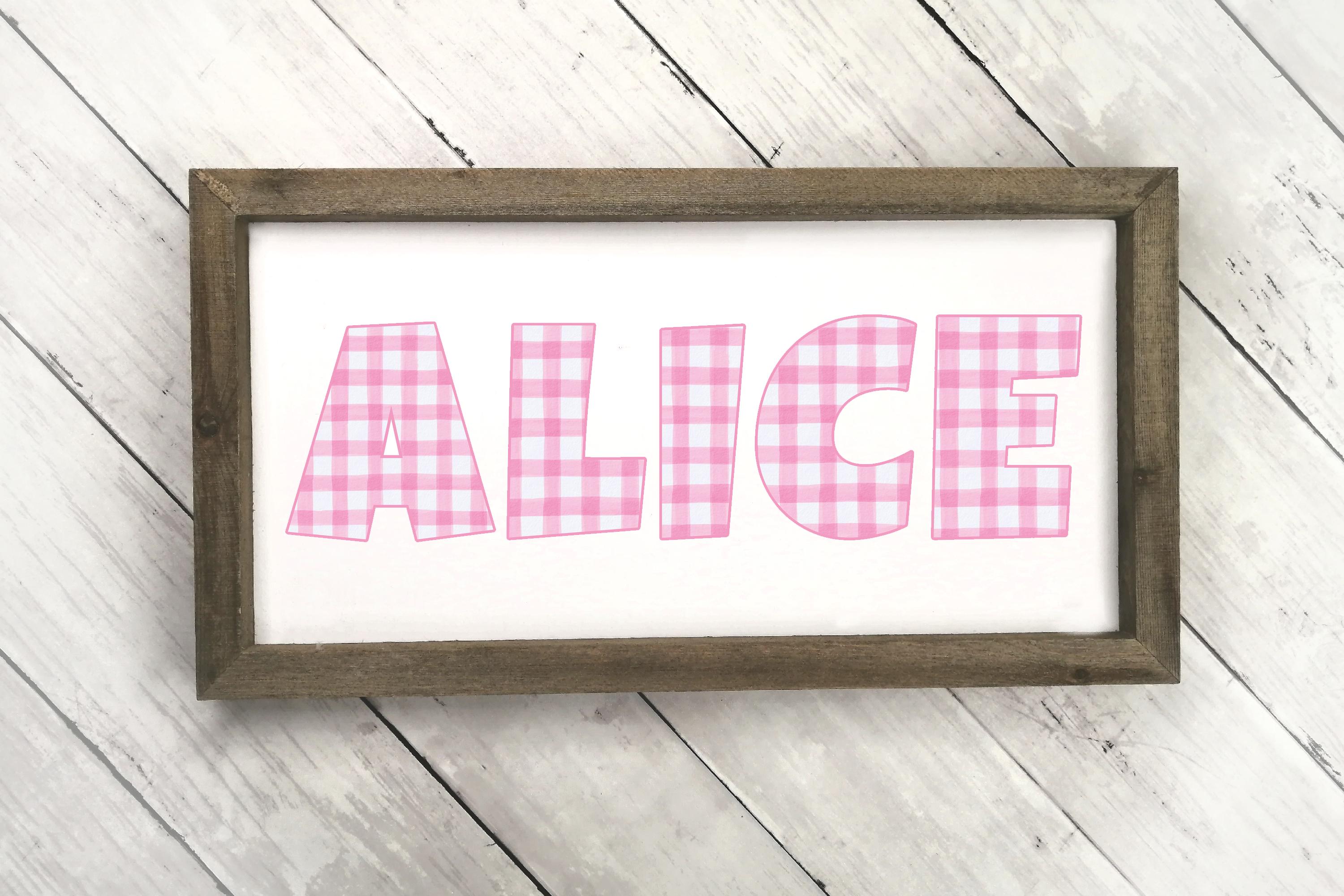 Pink Gingham Alphabet Clipart, Checkered Letters (digital Download) - Etsy