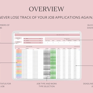 Job Application Tracker Google Sheets, Job Planner, Interview and Job ...