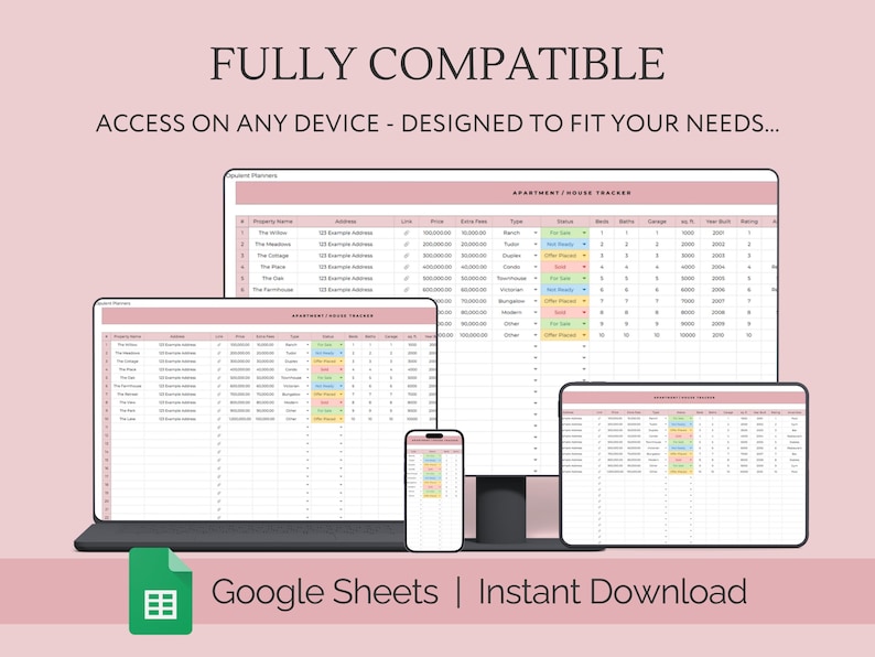 Apartment Hunting Spreadsheet House Hunting Checklist Apartment ...