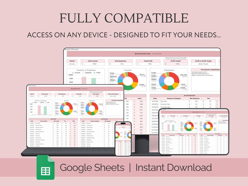 Business Budget Spreadsheet, Google Sheets Business Income and Expense ...