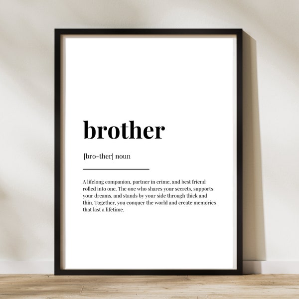 Brother Definition - Etsy