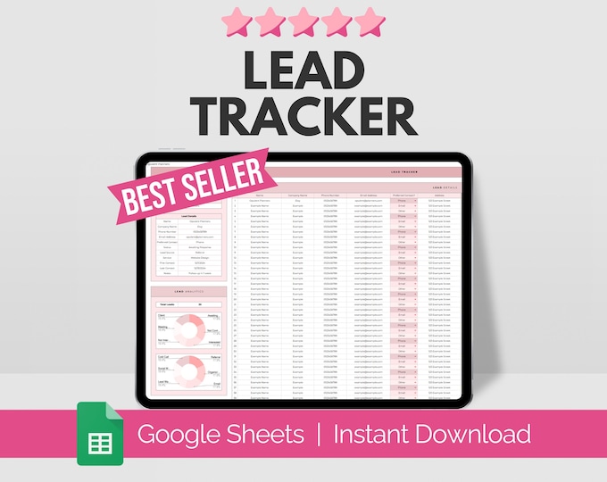 Lead Tracker Spreadsheet | Google Sheets CRM Template | Small Business Dashboard - Etsy Canada