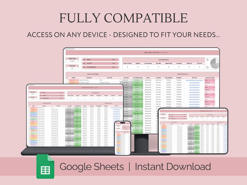Job Application Tracker Google Sheets, Job Planner, Interview and Job ...