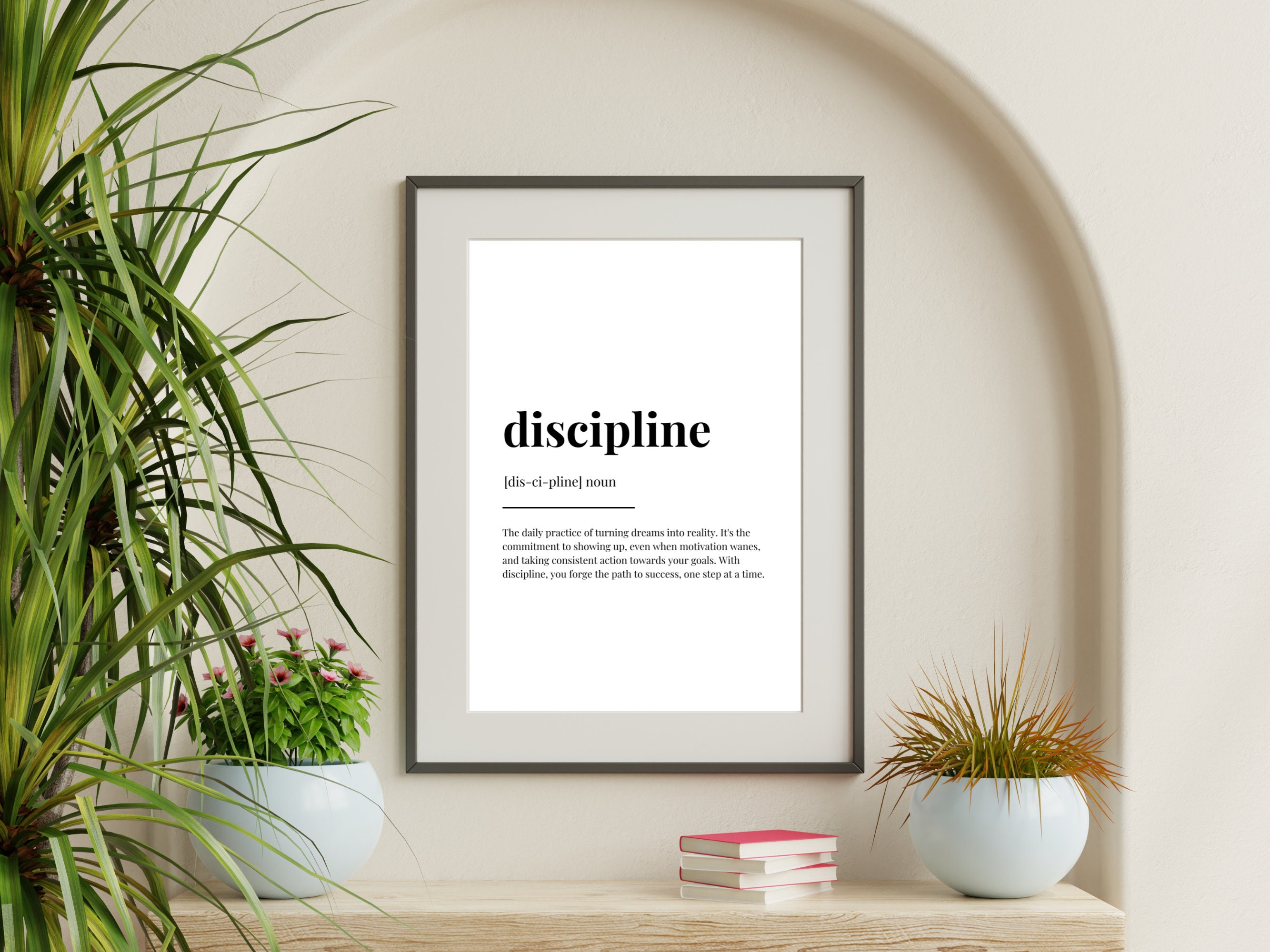 Discipline Definition Motivational Wall Art Poster Home Office Decor ...