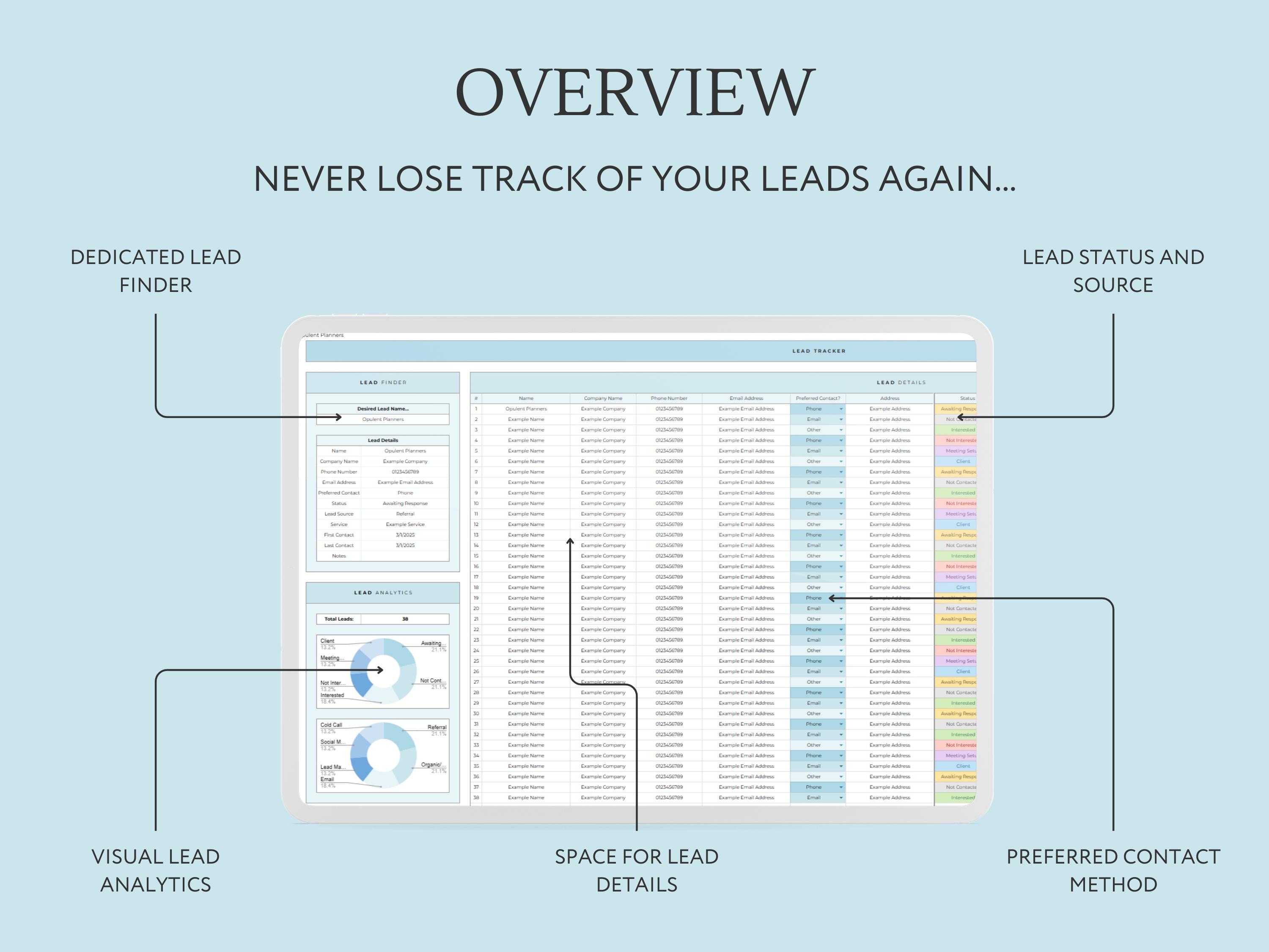 Lead Tracker Google Sheets Template, Client and Lead Management ...