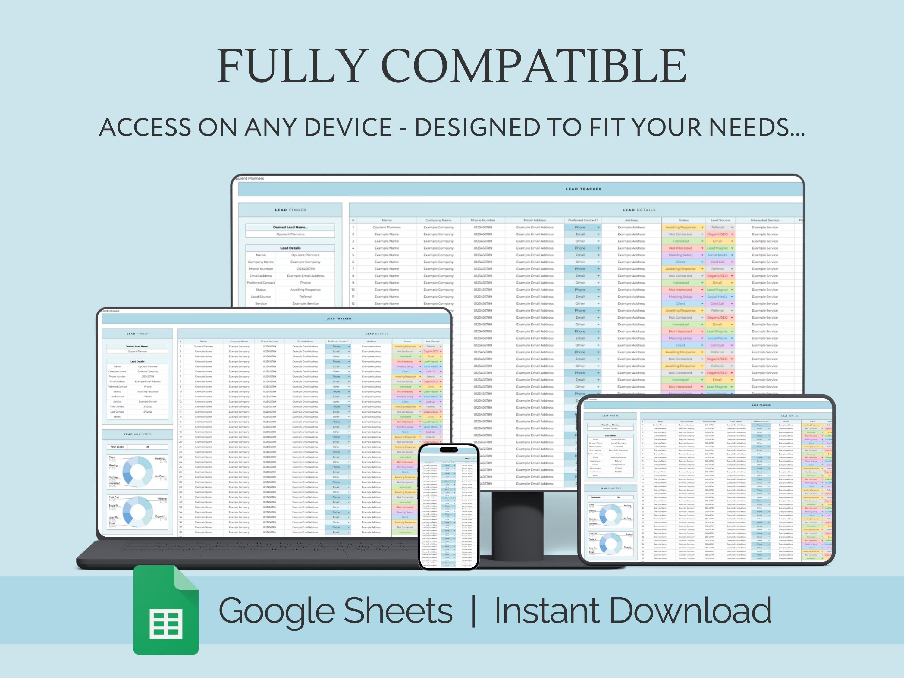 Lead Tracker Google Sheets Template, Client and Lead Management ...