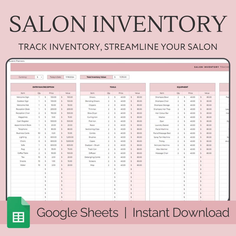 Inventory Template - Etsy