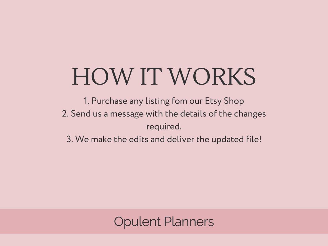 Custom Changes/edits. Fee per Change or Edit - Etsy