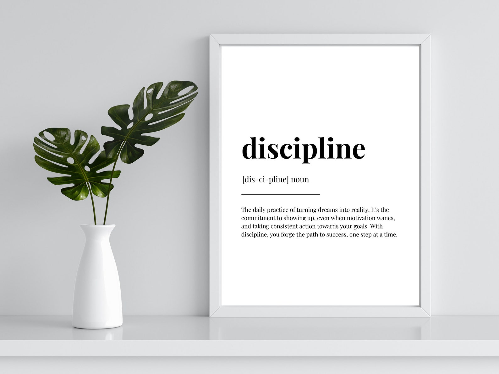 Discipline Definition Motivational Wall Art Poster Home Office Decor ...