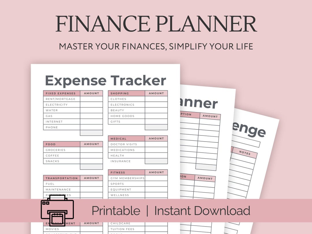 Income & Expense Tracker, Monthly Budget Planner Printable, Financial ...