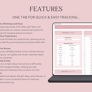 Birthday & Anniversary Tracker Spreadsheet for Google Sheets, Yearly ...