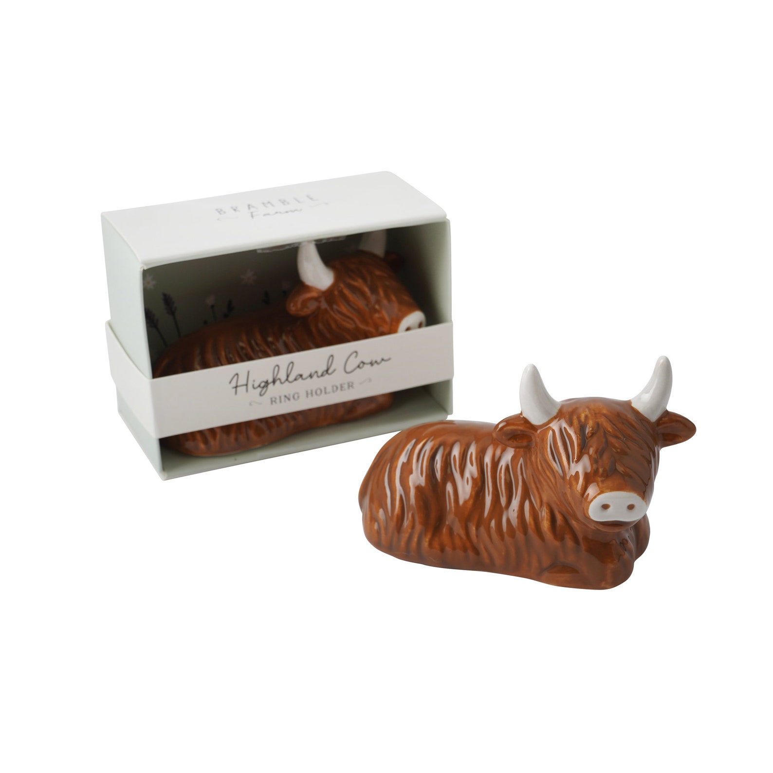 Bramble Farm Highland Cow Ring Holder | Gift Boxed | Ceramic Jewellery ...