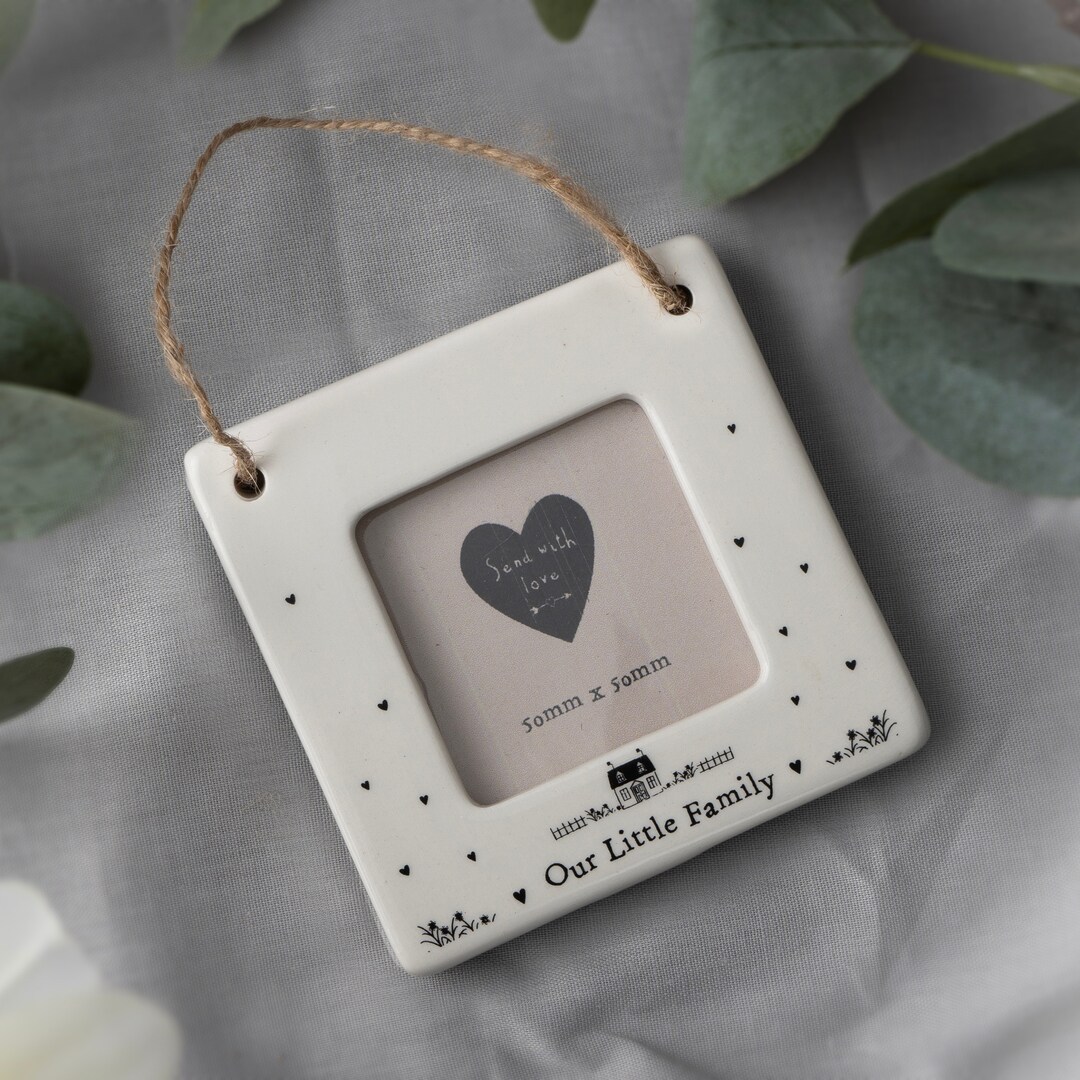 Send With Love 'our Family' Mini Ceramic Photo Frame - Etsy
