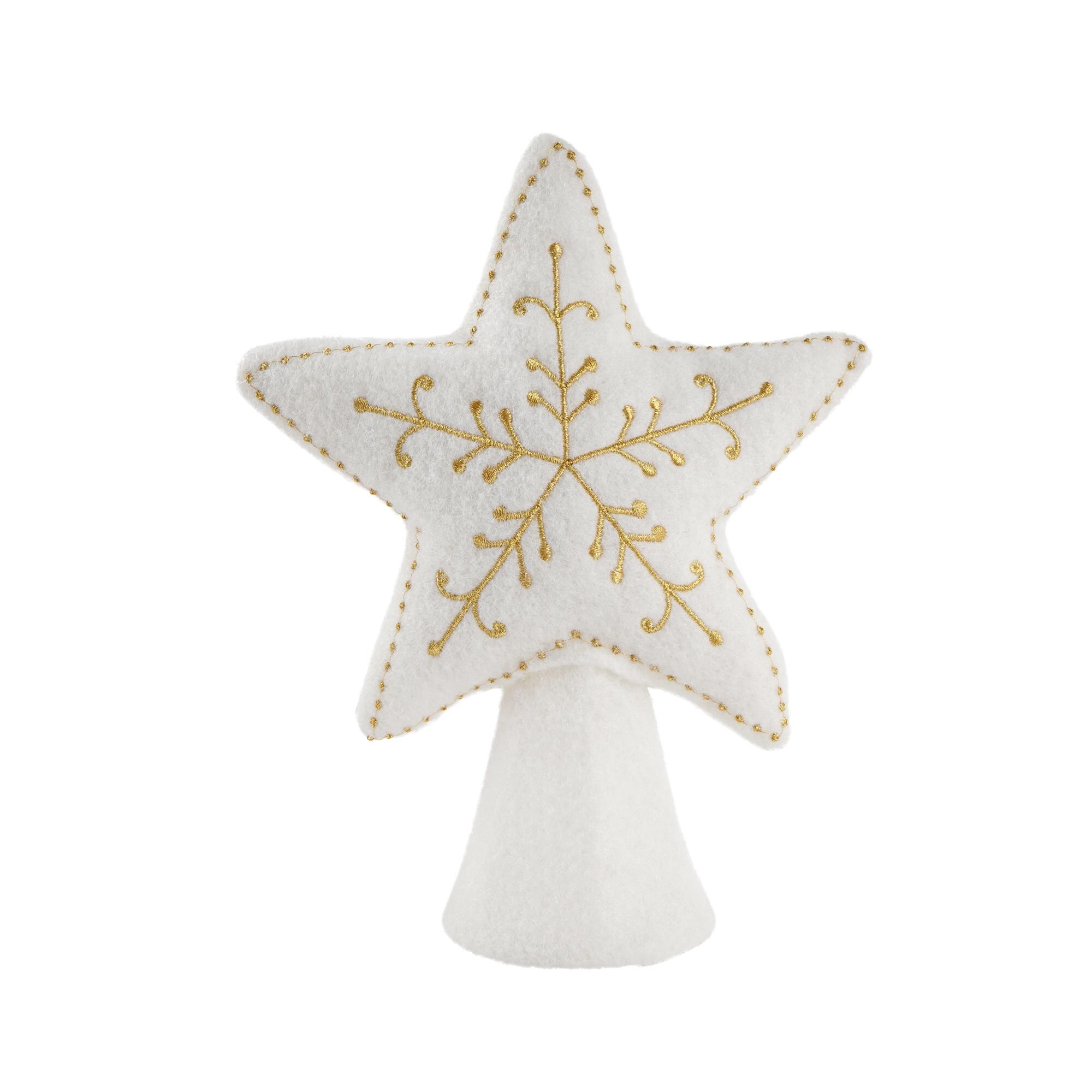 Felt Gold Christmas Star Tree Topper | Gold Stitch Detail - Etsy