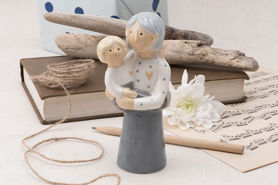 Grandmother & Grandchild Family Figurine Granny Nanny - Etsy