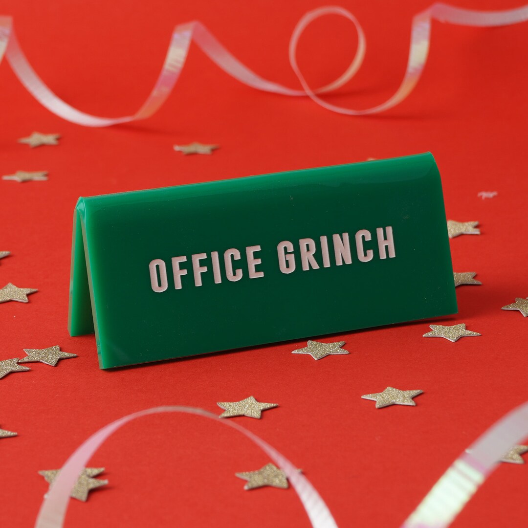 Acrylic 'office Grinch' Desk Sign • Green • Gift for Office - Etsy