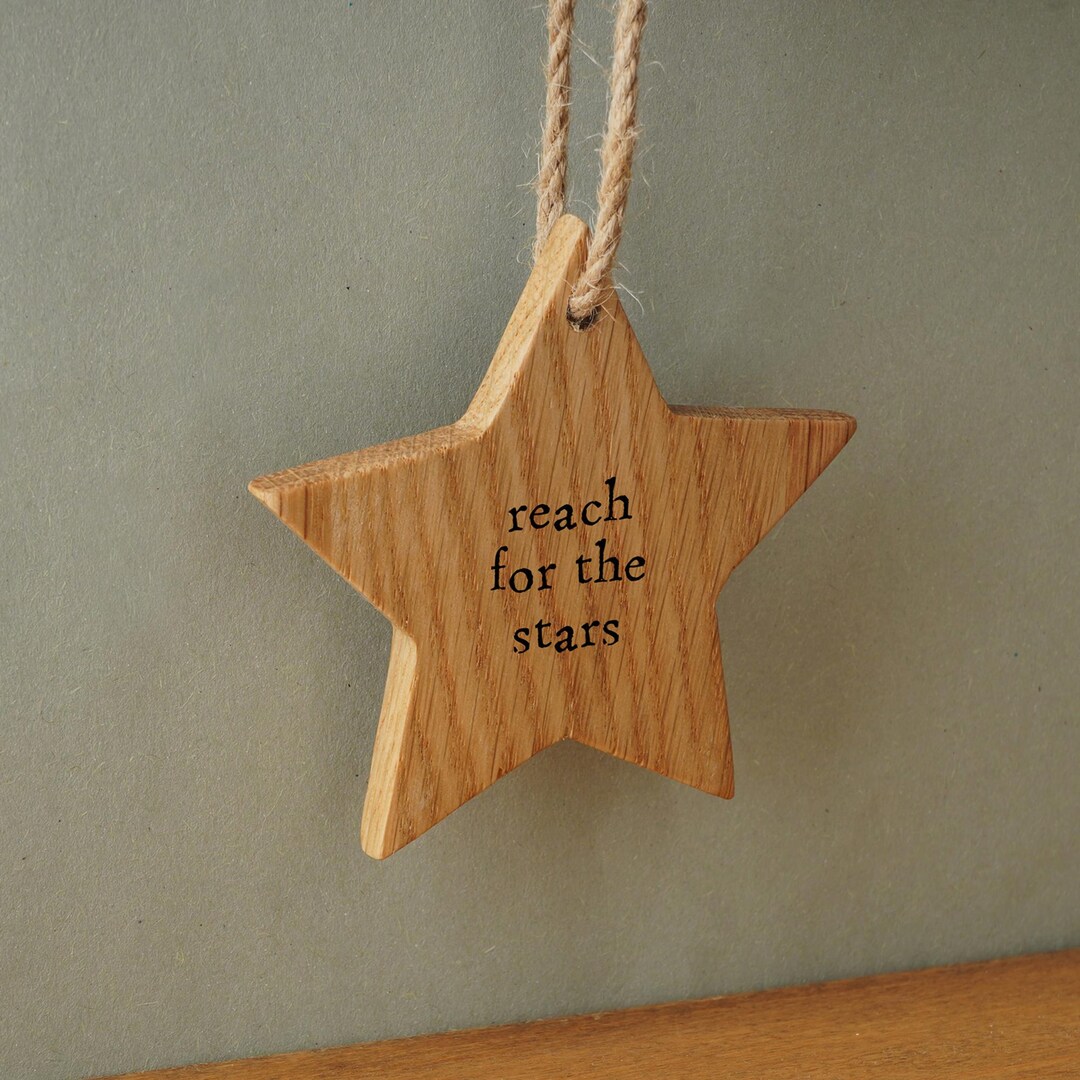 Oak Hanging Star 'reach for the Stars' | Home Decor | Hanging ...