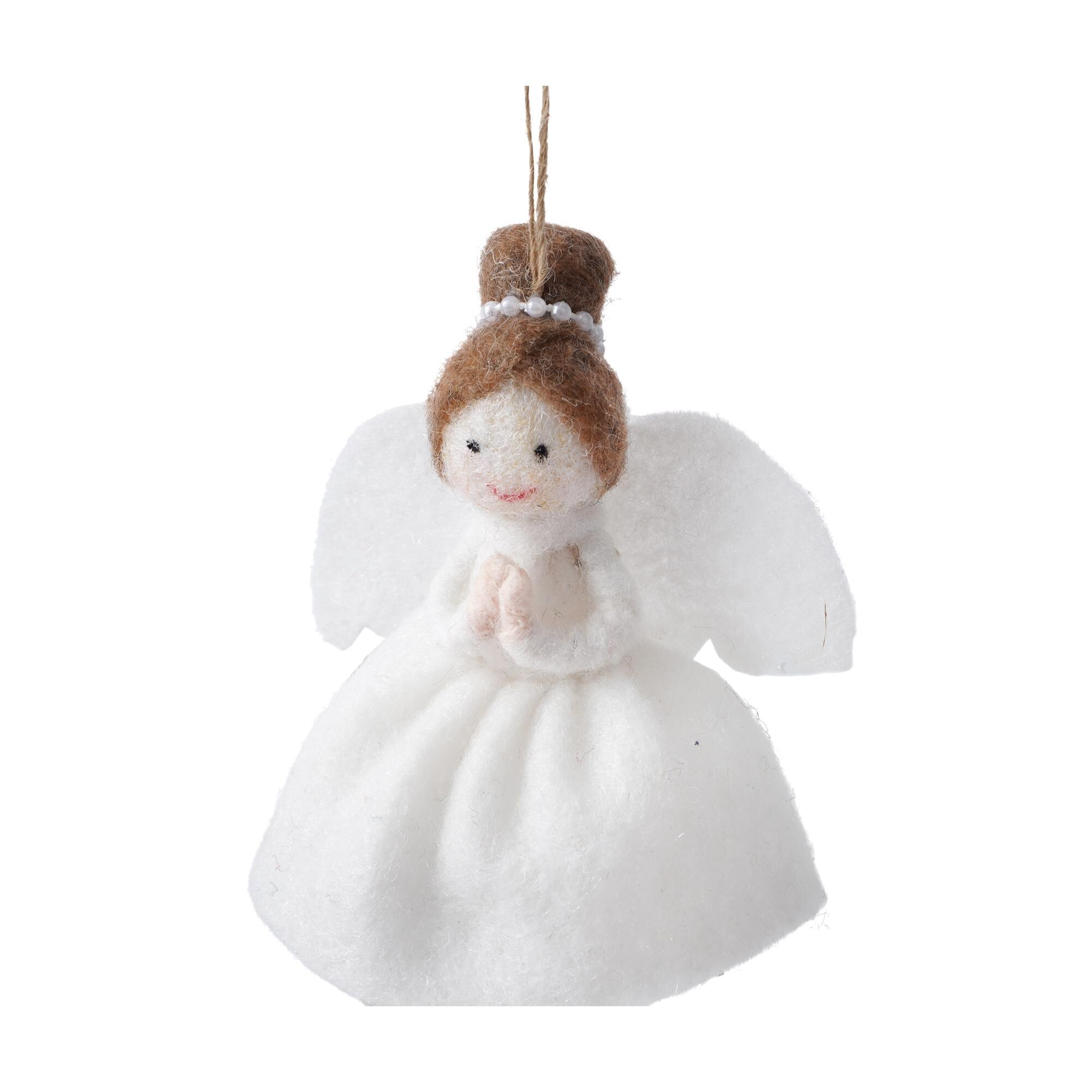 Brown Haired Felt Angel Hanging Decoration | Brown Hair | Christmas ...
