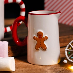 Christmas Gingerbread Man Milk Jug With Gift Box | Holiday Festive ...