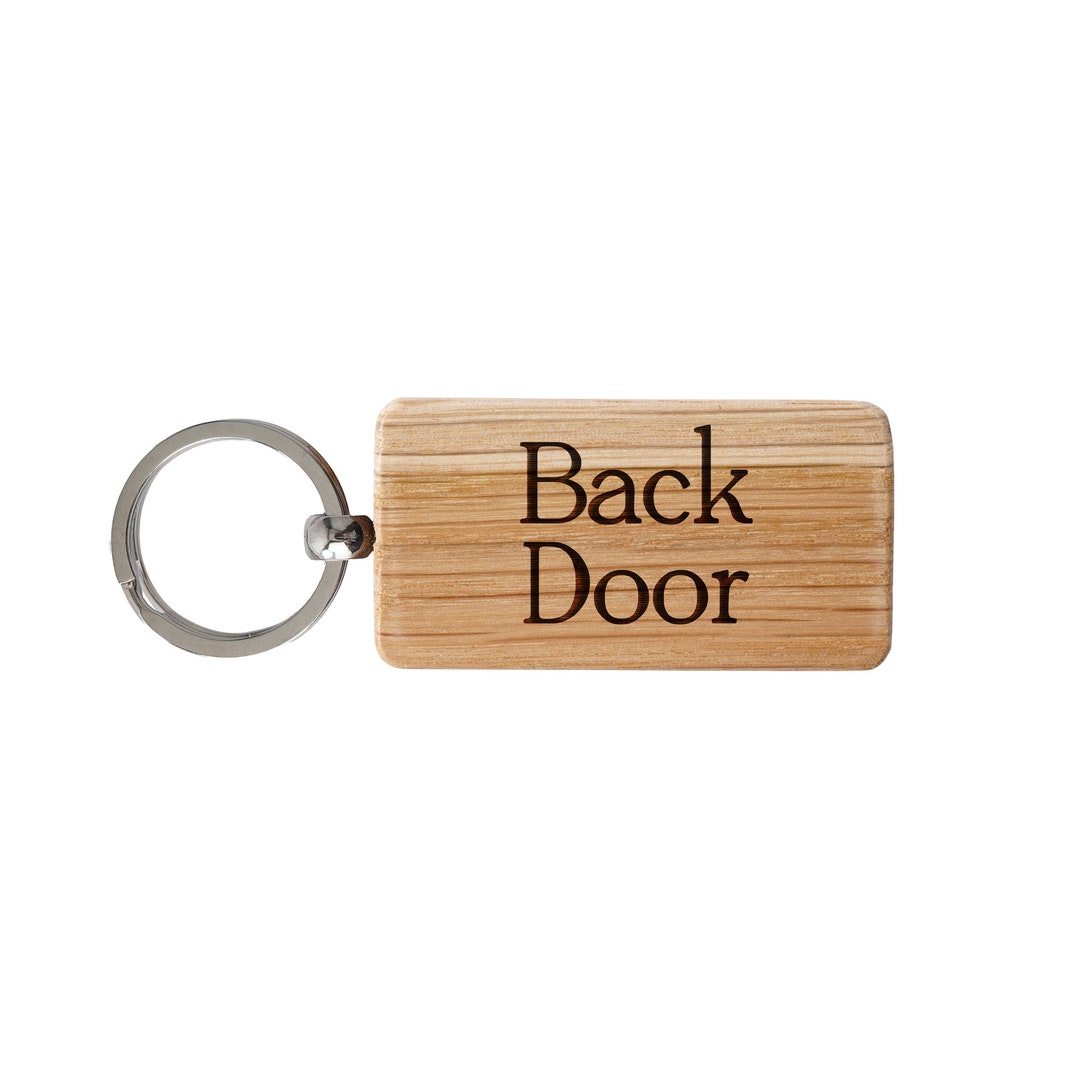 Back Door Rectangular Oak Keyring | Keys | Perfect Gift | House Keys - Etsy