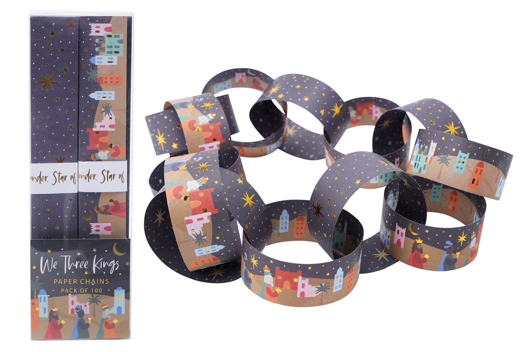 Pack of 100 'we Three Kings' Christmas Paper Chains - Etsy