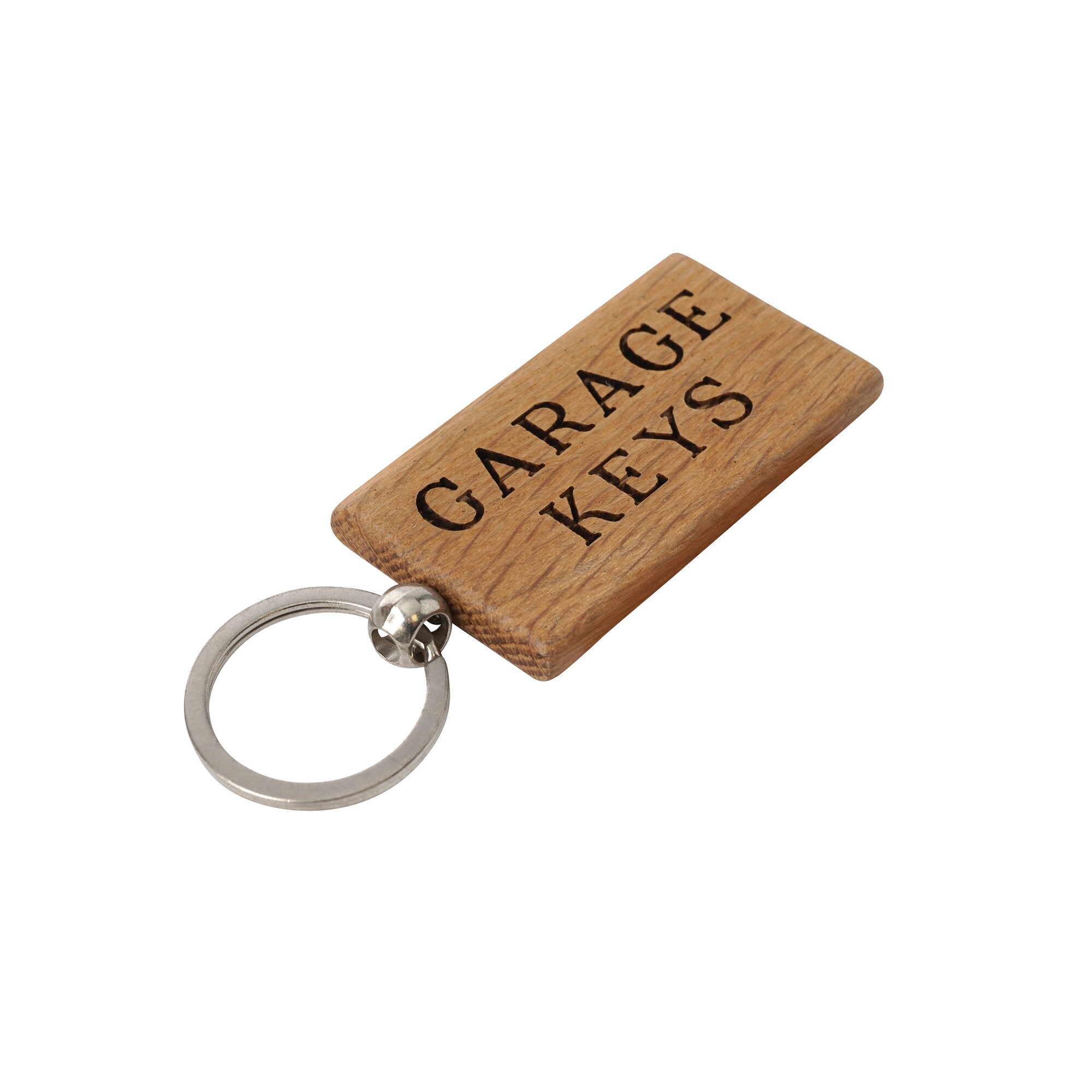 Bramble Farm 'garage Keys' Rectangular Oak Keyring | Perfect Gift ...
