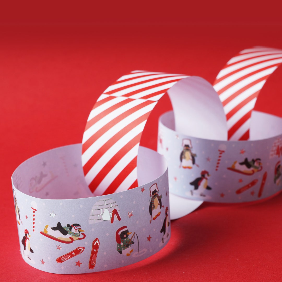 Winter Wonderland Paper Chains | Penguin & Red Stripe, 5m (100 Pack) - Etsy