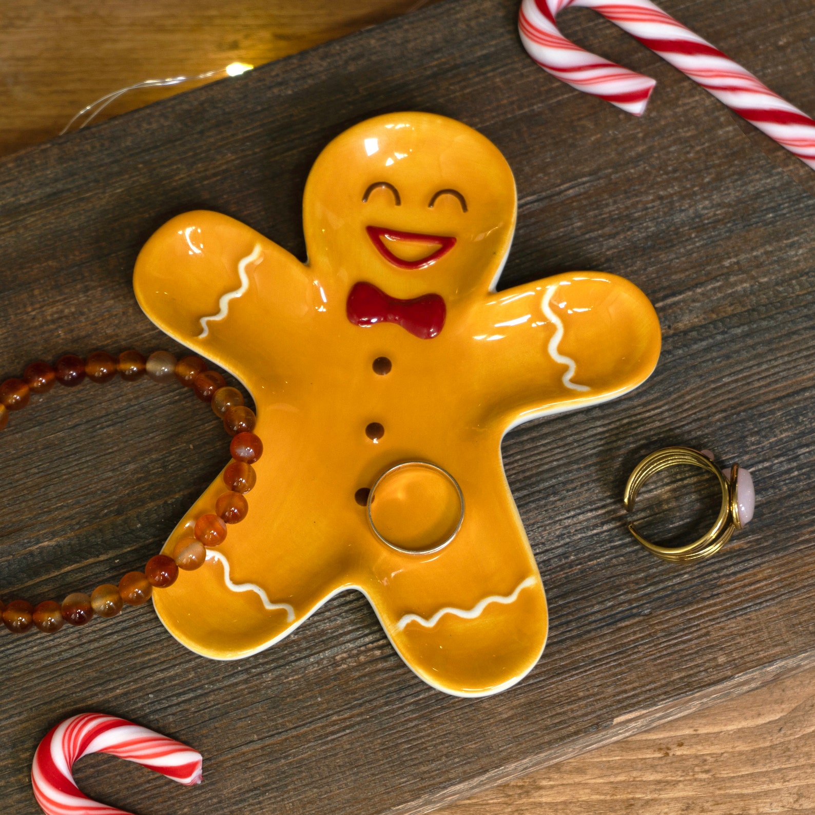 Christmas Gingerbread Man Trinket Dish - Etsy