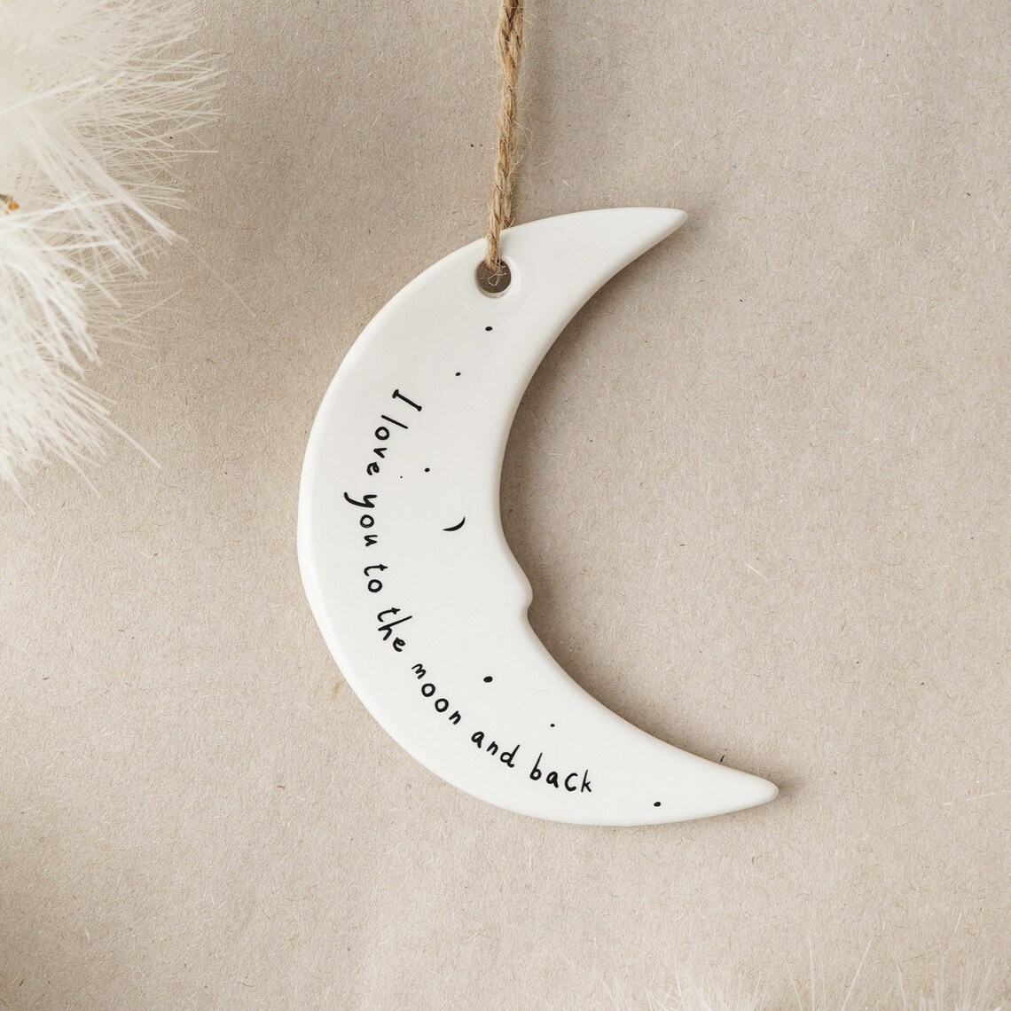 Send With Love to the Moon and Back Ceramic Hanger - Etsy