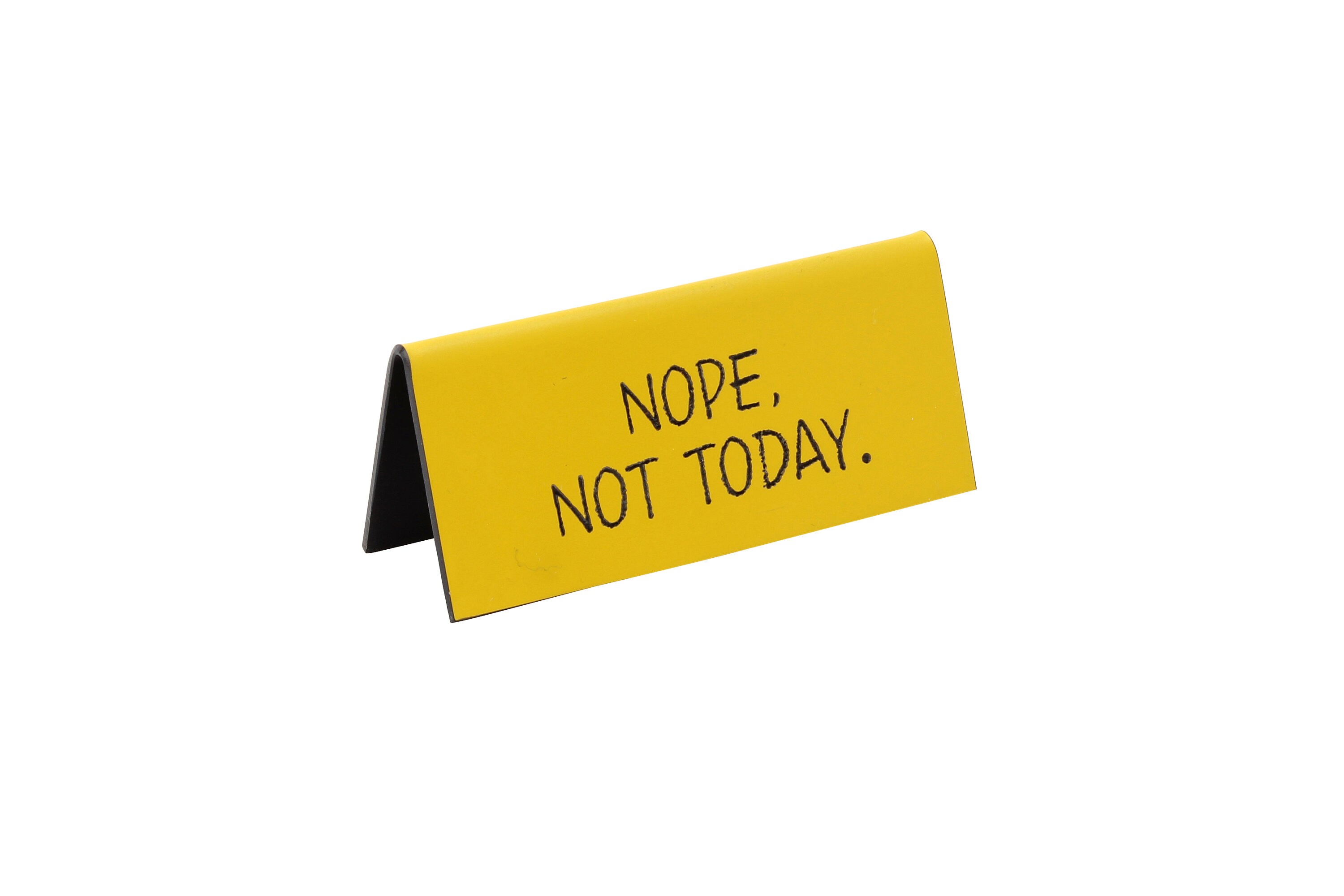 Yellow Desk Sign 'Nope Not Today' | Etsy