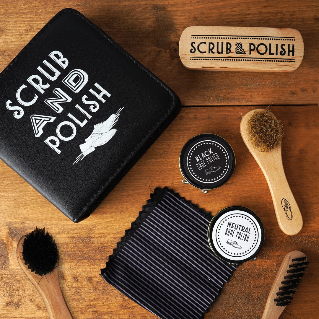 Men 8-piece 'scrub and Polish' Shoe/trainer Cleaning Kit - Etsy