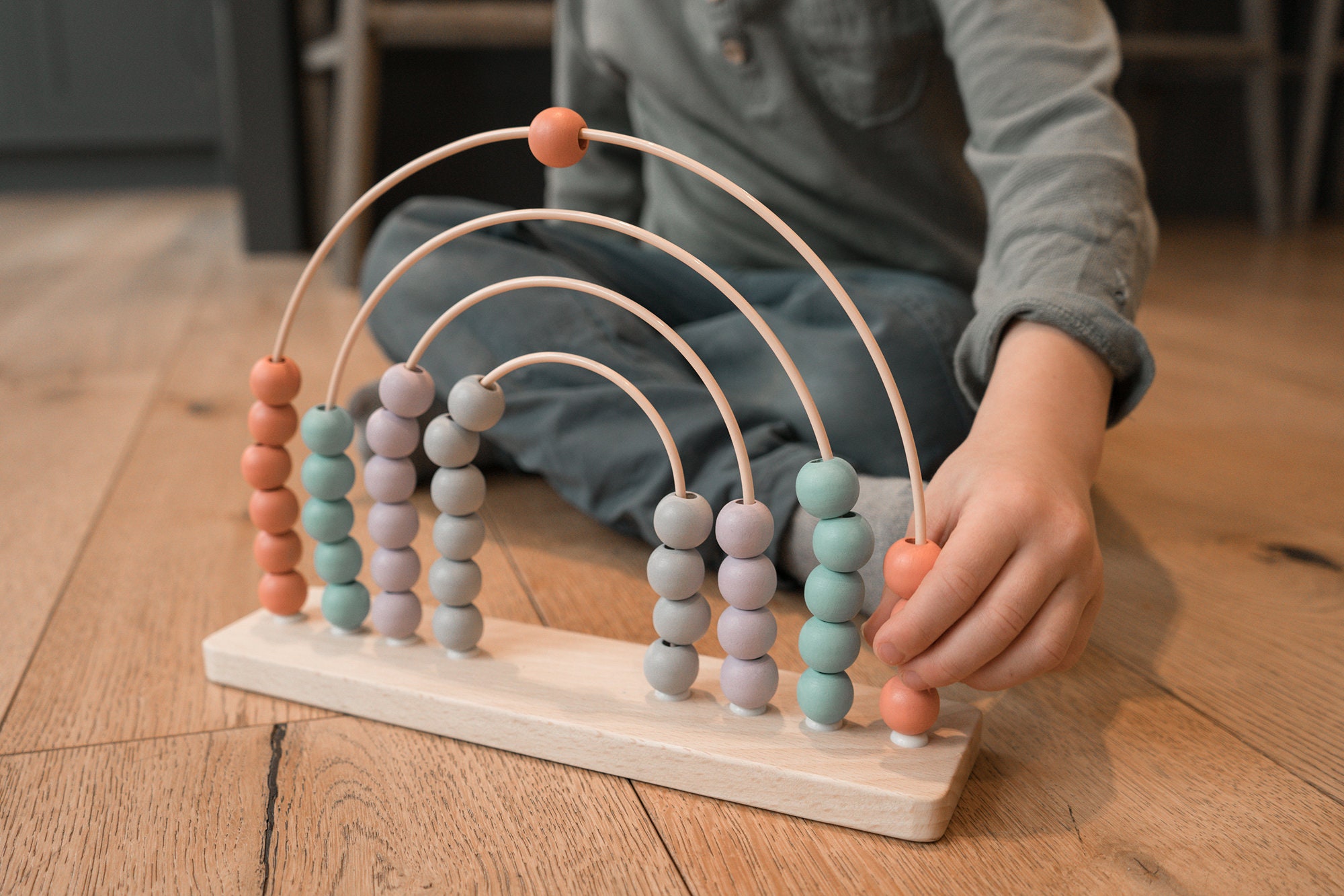 Little Tribe Wooden Rainbow Abacus Calculator Counting - Etsy UK