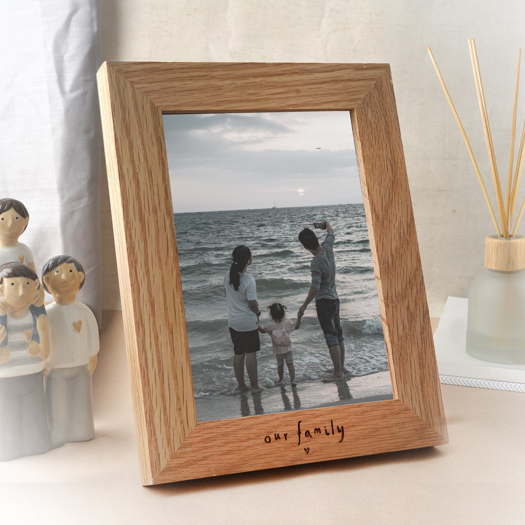 Send With Love 'our Family' 5x7 Oak Photo Frame - Etsy
