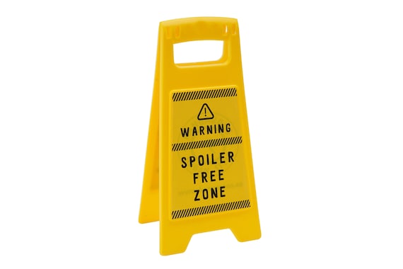 Warning Spoiler Free Zone Desktop Sign | Etsy