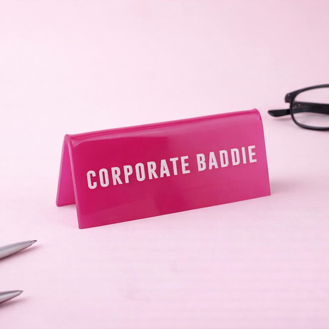 Pink Acrylic 'corporate Baddie' Desk Sign - Etsy