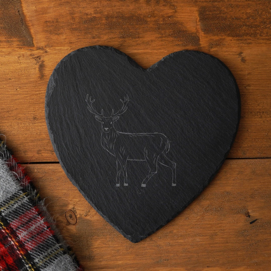 Stag Heart Slate Cheeseboard - Gift Boxed - Etsy