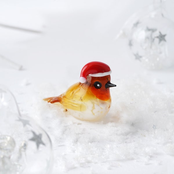 Glass Robin Ornament - Etsy UK