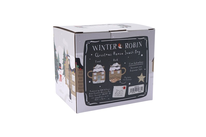 Christmas House Mug With Cookie Slot • Gift Boxed Ceramic Cup - Etsy