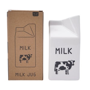 Cow Ceramic Milk Carton Table Milk Jug in Gift Box Country - Etsy UK