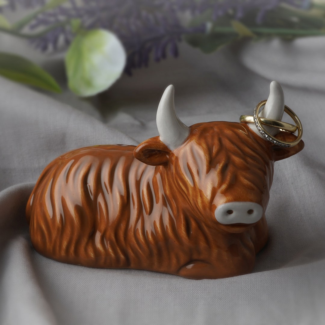 Bramble Farm Highland Cow Ring Holder Gift Boxed Ceramic - Etsy