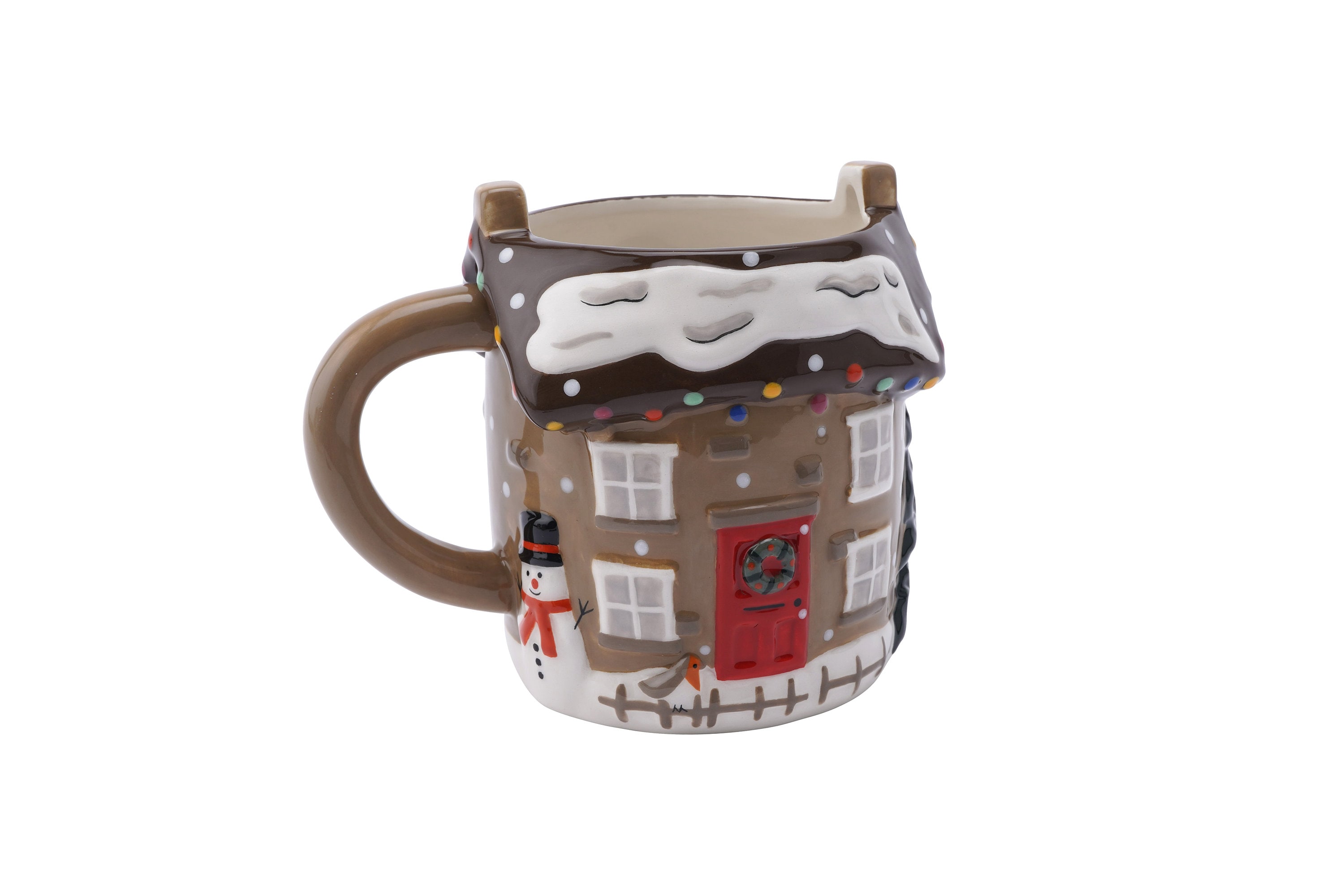 Christmas House Mug With Cookie Slot • Gift Boxed Ceramic Cup - Etsy