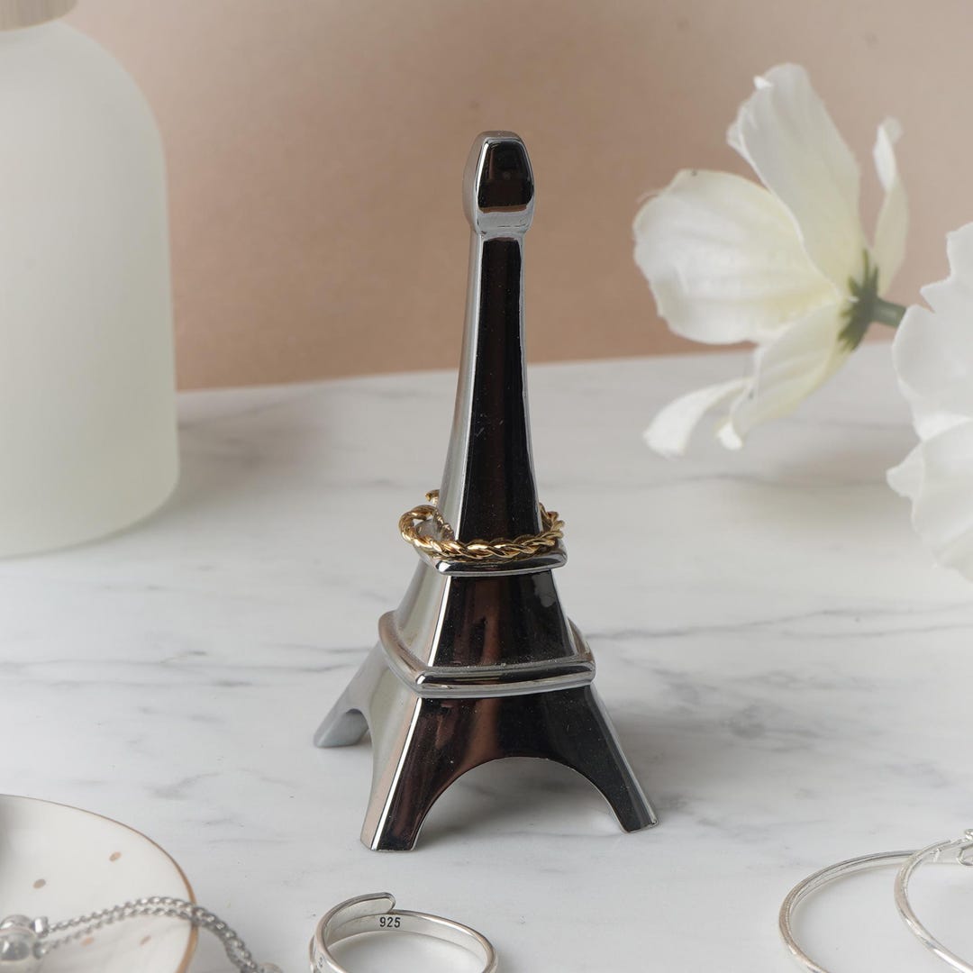 Eiffel Tower Ring Holder | Silver Finish Jewelry Organizer - Etsy