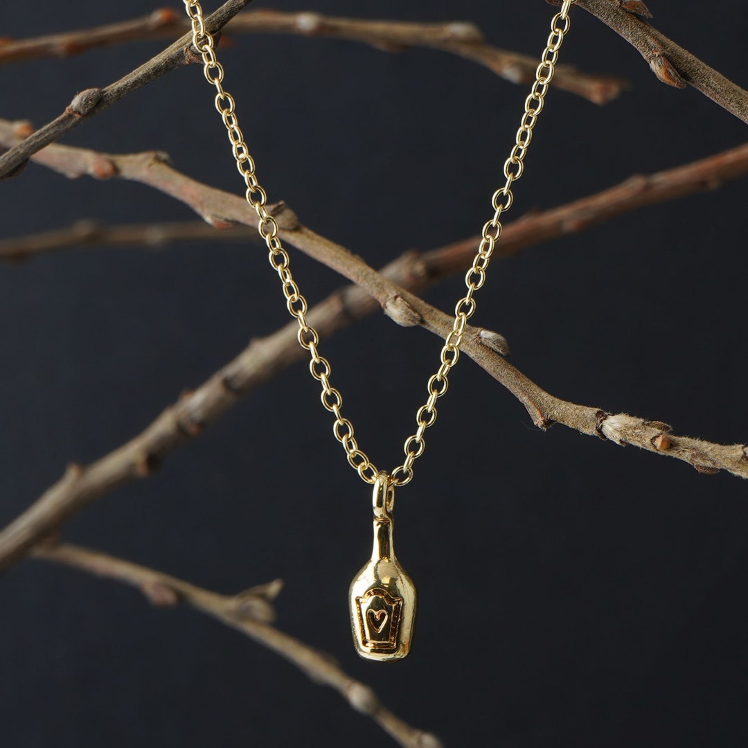 Gold Potion Bottle Necklace | Enchanted Gift Card - Etsy