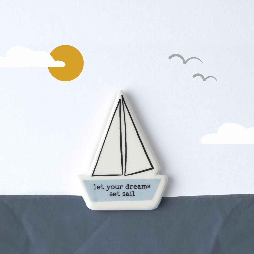 Just Smile 'let Your Dreams..' Ceramic Boat Token | Keepsake | Good ...