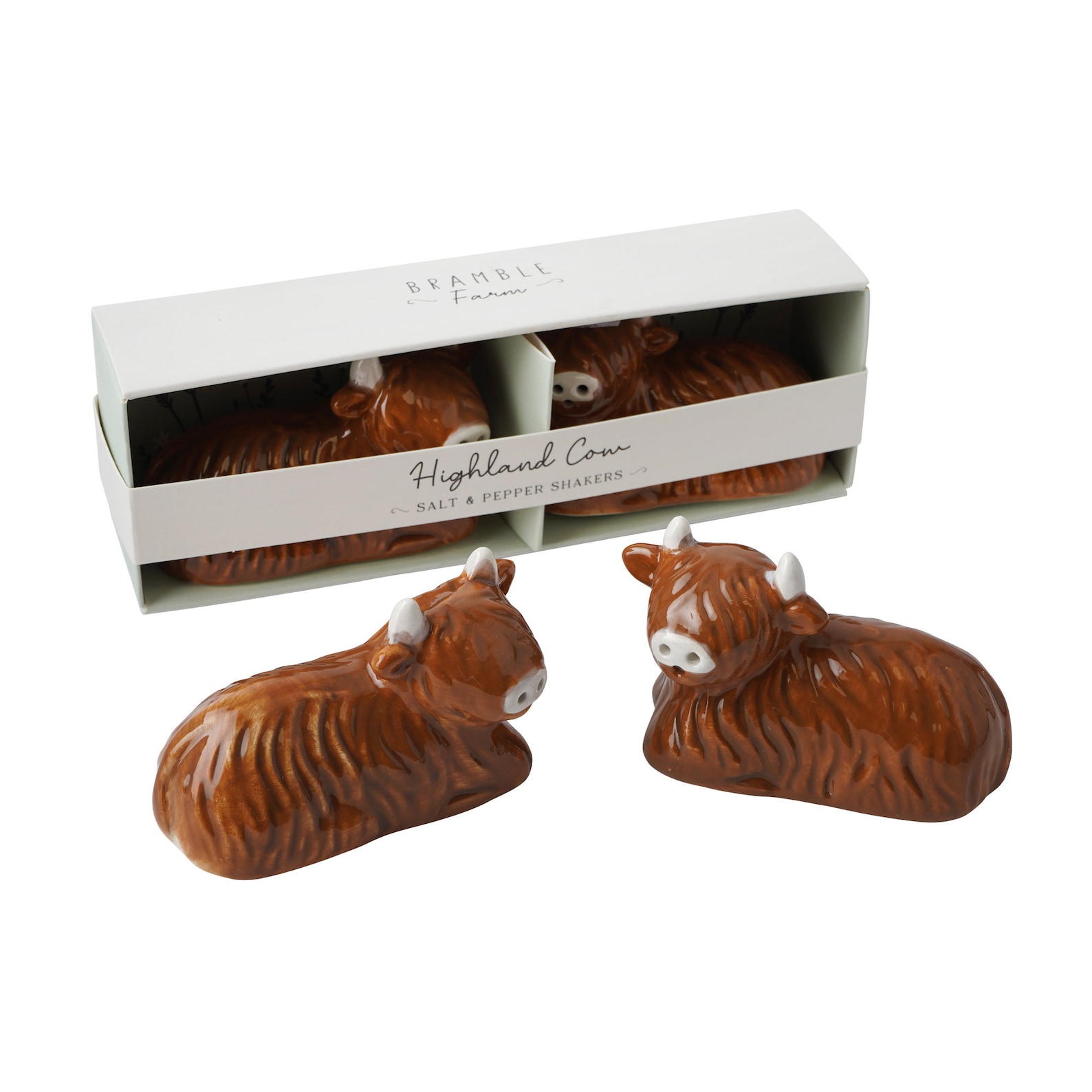 Bramble Farm Highland Cow Salt & Pepper Shakers in Gift Box | Farm Yard ...