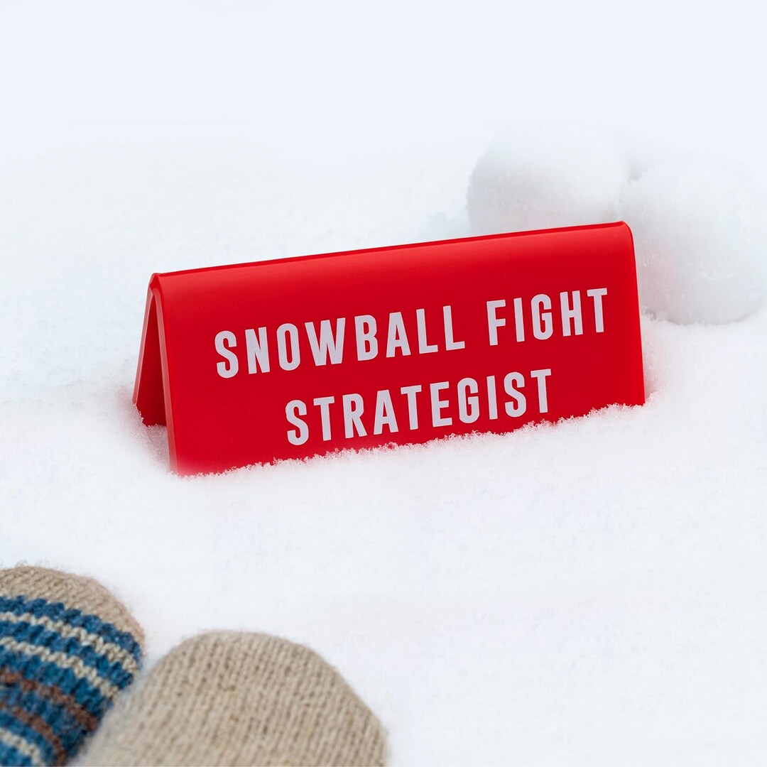 Snowball Fight Strategist Red Desk Sign | Novelty Office Gift - Etsy
