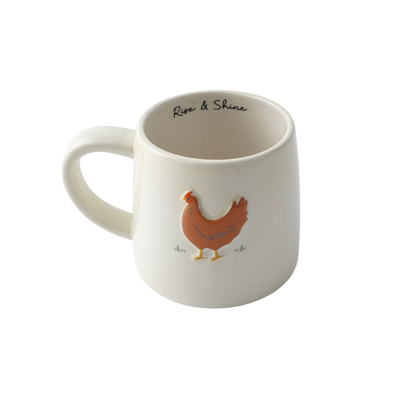 Bramble Farm Chicken Design Stoneware Mug | Gift Boxed | Artisan Coffee ...