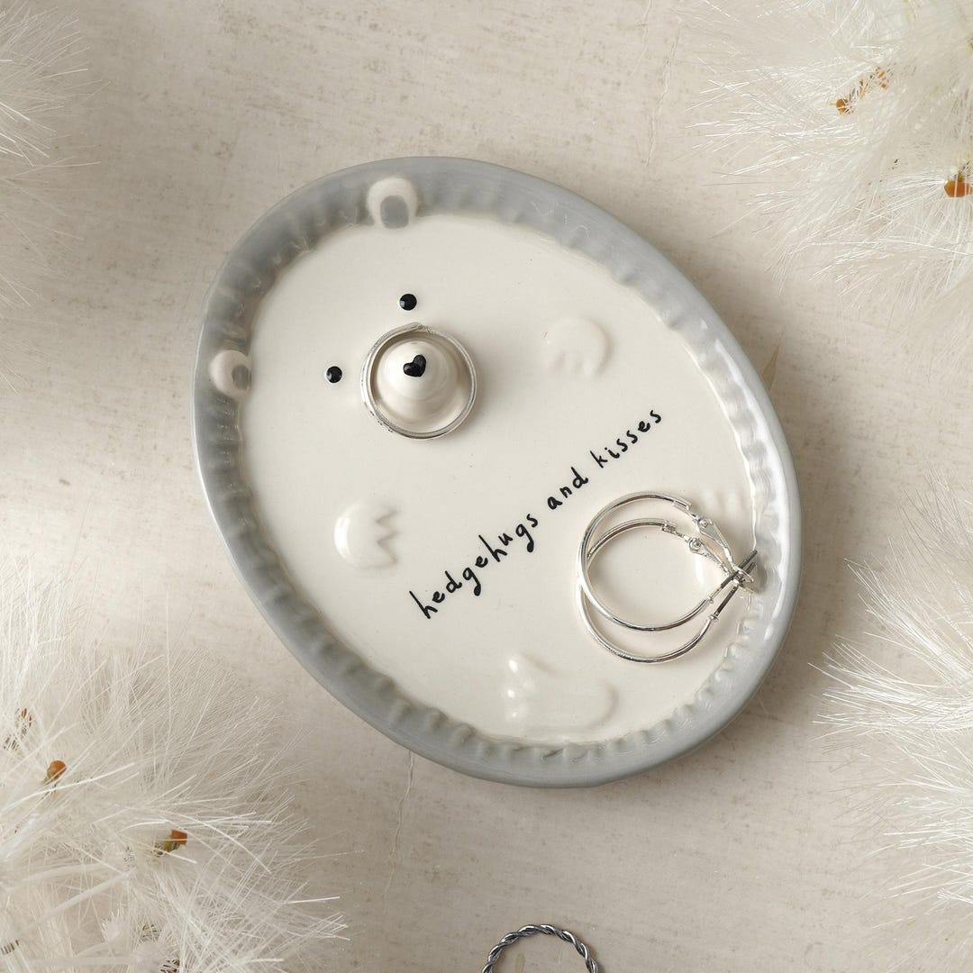 Send With Love Hedgehog Ring Dish | Gift Boxed | Jewellery Dish ...