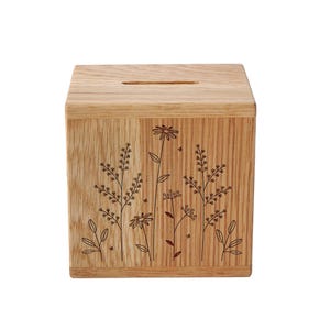 Send With Love Floral Oak Money Box | Wooden Money Box | Saving | Piggy ...