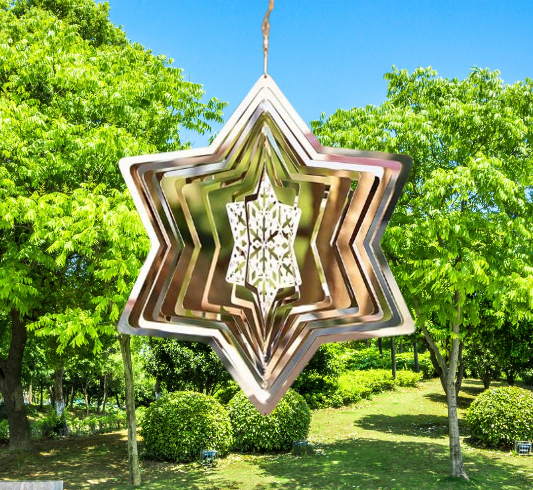 Wind Chimes, Metal 3D Wind Spinner, Hanging Garden Decoration, Outdoor ...